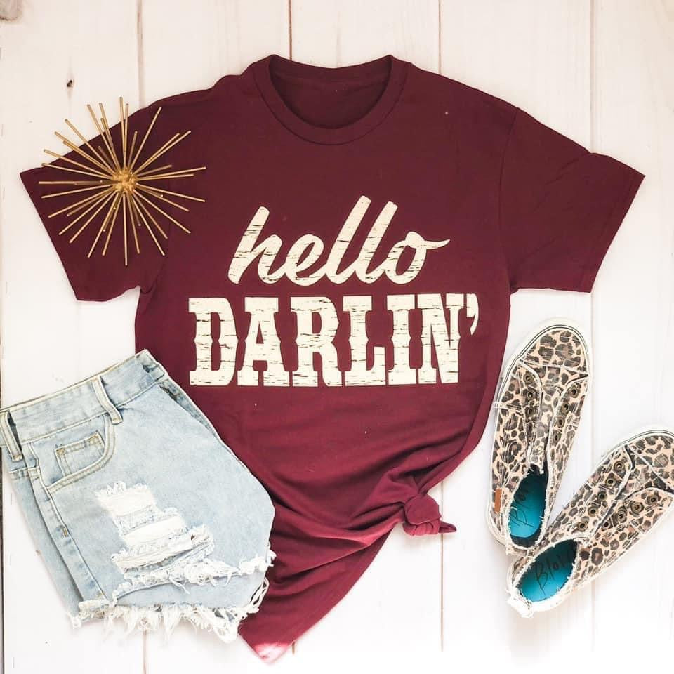 Hello Darlin Graphic Tee – The Ruffled Feather Bus